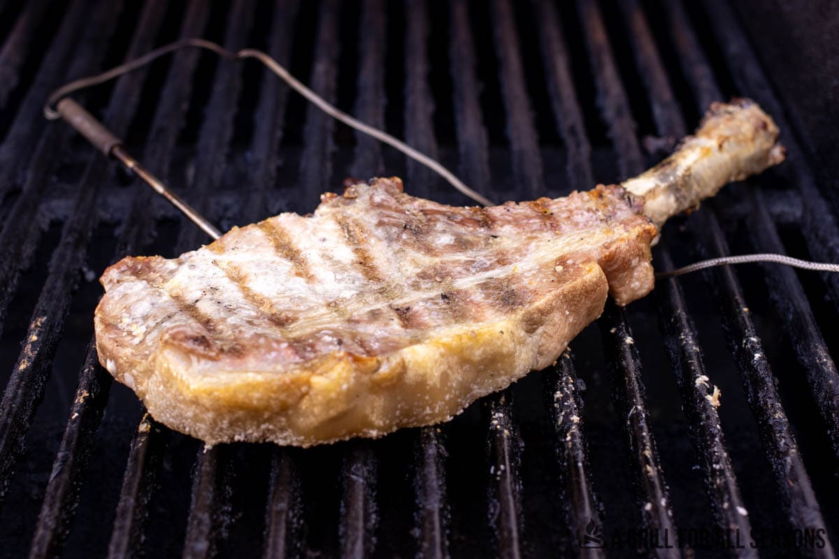 Tomahawk Pork Chop Recipe with Balsamic Apple Compote